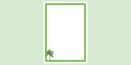 Palm Tree Themed Page Borders (teacher made) - Twinkl