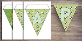 Football Patterned Bunting (Teacher-Made) - Twinkl