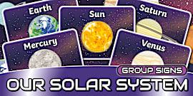 👉 Space and Planet Group Names Signs - Our Solar System
