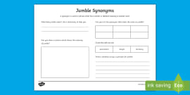 Collect Synonyms Worksheet (teacher made) - Twinkl