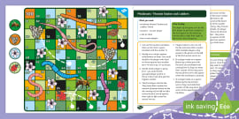Knights and Castles Themed Snakes and Ladders Game - Twinkl