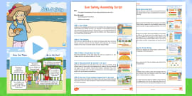 Sun Safety PowerPoint with lots of sun safety guidelines.