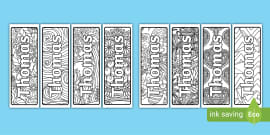 FREE! - Felix Mindfulness Name Colouring Bookmarks - Twinkl