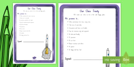 Class Agreement Wizard-Themed Display Poster (teacher made)