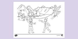 FREE! - Children Playing Frisbee Colouring Sheet | Twinkl