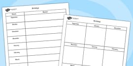 Birthday Dates Worksheet / Worksheet (teacher made)