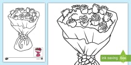 FREE! - Bunch Of Roses Colouring Page (teacher made)