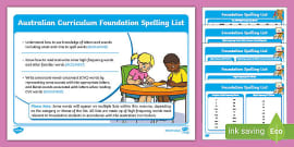 Australian Curriculum Year One Spelling List