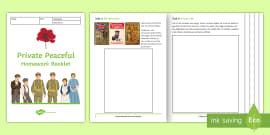 Private Peaceful Front Cover Worksheet / Worksheet - Twinkl