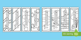 FREE! - Caleb Name Simple Colouring Bookmarks (teacher made)