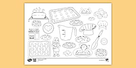 Baking Mindfulness Colouring Page (Teacher-Made) - Twinkl