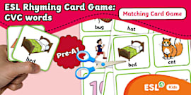 ESL Rhyming Words Card Game for Kids
