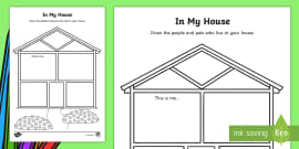 Build a House Cut and Stick Worksheet / Worksheet - Build a House Cut and