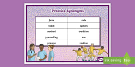 Resource Synonyms Word Mat (Hecho por educadores) - Twinkl