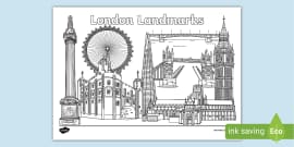 London Landmarks Colouring Page (teacher made) - Twinkl