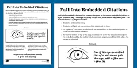 MLA Text Citation Poster for 6th-8th Grade