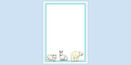 FREE! - Simple Blank Arctic Wolf Page Border | Page Borders | Twinkl