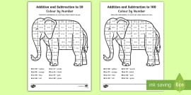 Missing Number Calculations with a Number Line Worksheet / Worksheet