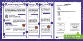UKS2 New Year Celebrations Around the World Differentiated Reading