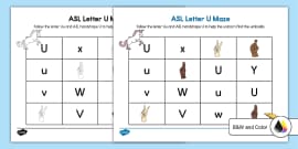 ASL Letter Y Maze Worksheet (Teacher-Made) - Twinkl
