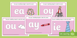 Phonics Modelling Dough Mats (Set 3) (teacher made) - Twinkl
