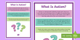 Key Facts About Autism Display Poster - KS1&KS2 World Autism Awareness Day