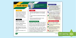 Explore: South Africa Activity Booklet (teacher made)