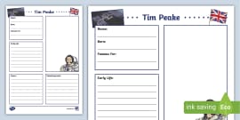 * NEW * KS2 Tim Peake Mind Map (teacher made)