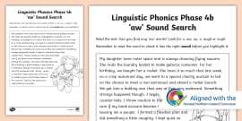 ay Sound Worksheet - NI Phase 4b Phonics - Twinkl