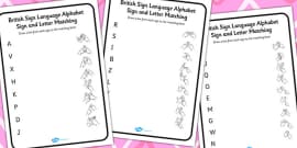 British Sign Language Alphabet Sign and Draw Worksheet - sign