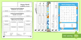 KS2 World Religion Day Collaborative Colouring - Twinkl