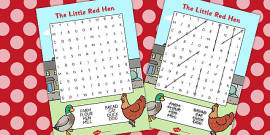 The Little Red Hen Stick Puppets Alternative Version - little