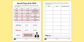 👉 English and Spanish Days of the Week Matching Cards