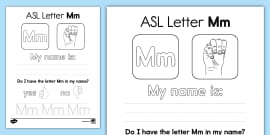 ASL Letter Ss Activity (teacher made) - Twinkl