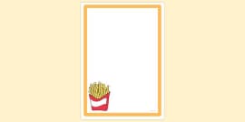 FREE! - Simple Blank French Fries in a Bowl Page Border | Twinkl