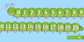 Caterpillar Number Line 0-100