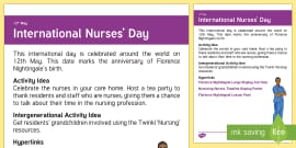 KS1 International Nurses' Day Differentiated Reading Comprehension