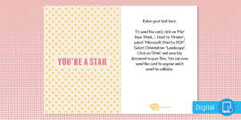 You're a Star Card | Twinkl Party (teacher made) - Twinkl