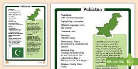 Pakistan Mind Map,Pakistan (teacher made) - Twinkl