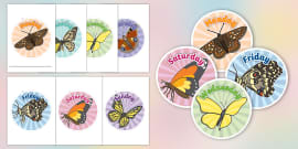 Butterfly Themed Months of the Year Cards
