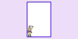 Simple Blank Lightning Bolt Page Border | Page Borders