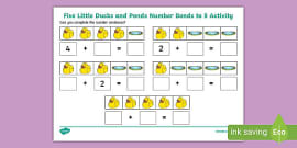 Five Little Ducks Counting Cards (teacher made)