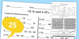 Counting in 50s Worksheet - Count by 50 Maths Resource