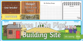 Three Little Pigs Building Site Role Play Pack - Twinkl
