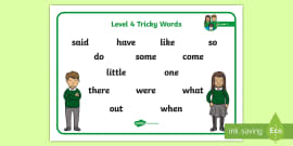 Level 4 Tricky Word Flashcards (teacher made)