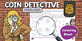 South African Money (Coins) - Colour and Count Worksheet (CAPS Aligned)