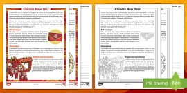 Chinese New Year Reading Comprehension - KS2 Resource
