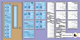 Blue Monochrome Terrazzo Theme Classroom Welcome Banner
