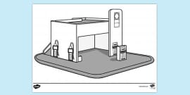 FREE! - Mechanic Outside Garage Colouring | Colouring Sheets