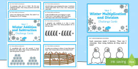 Kindergarten Winter Subtraction Within 10 Activity - Twinkl